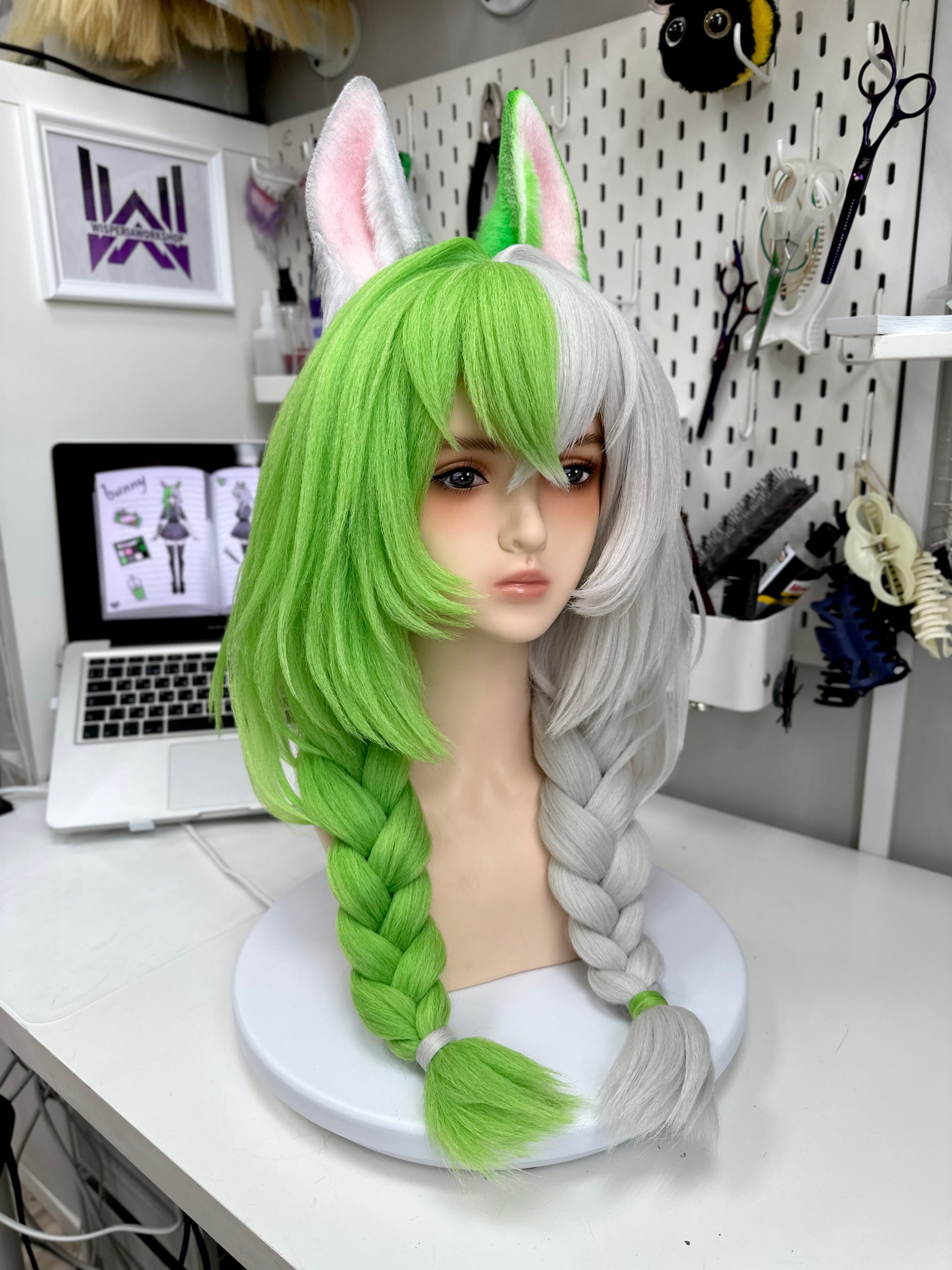Vutuber rabbit wig + ears – Wisperia Workshop