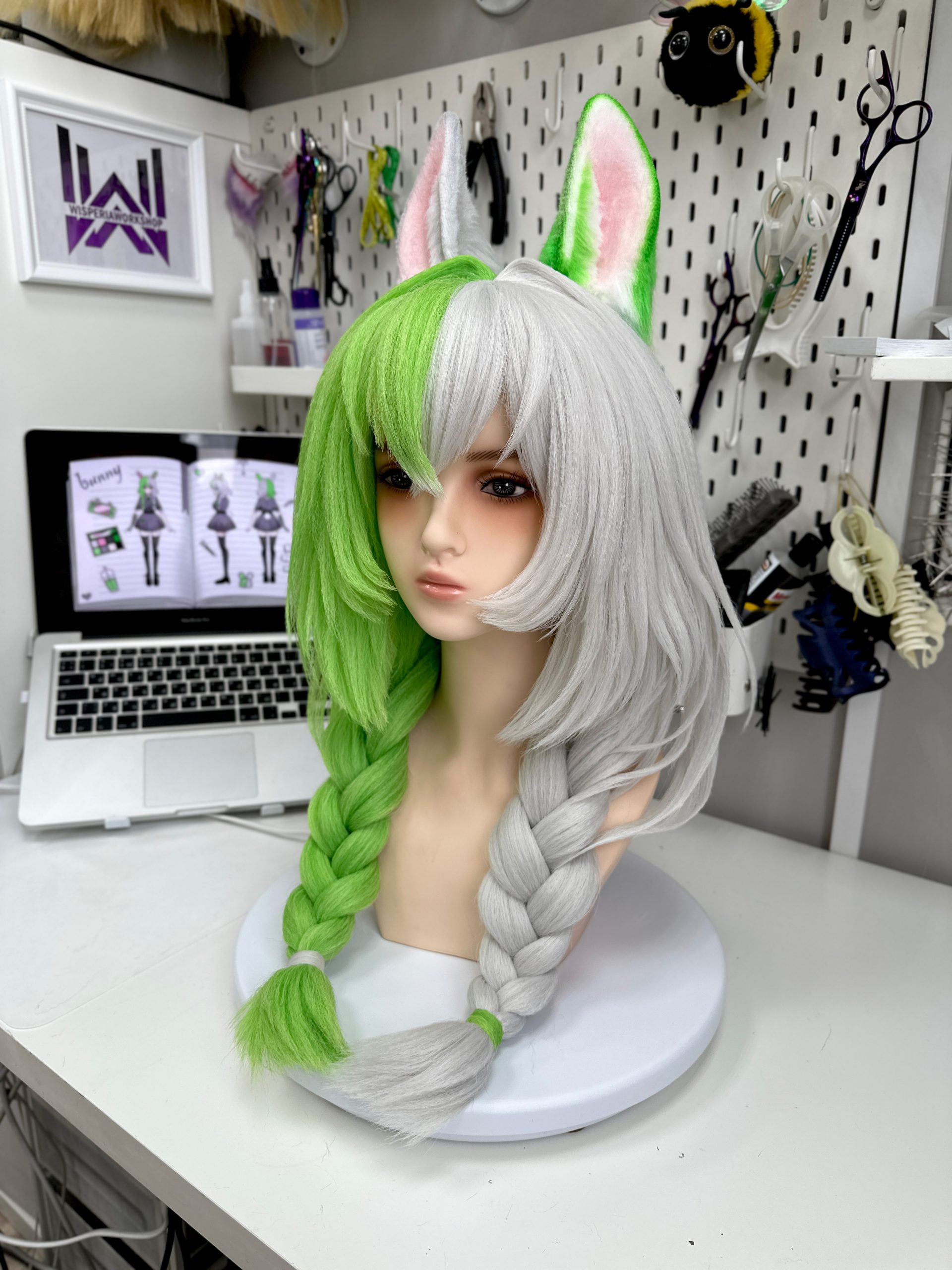 Vutuber rabbit wig + ears – Wisperia Workshop